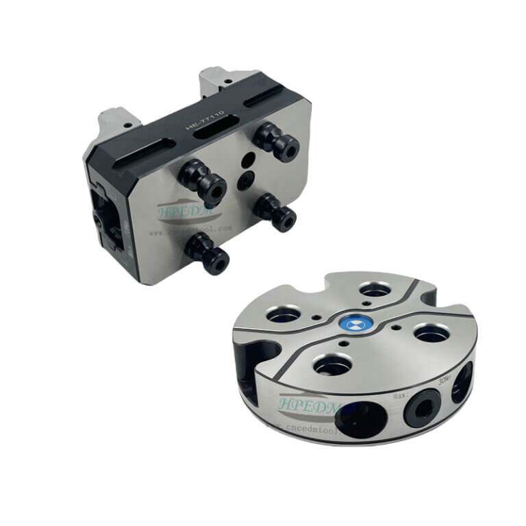 HPEDM 5 axis Self centering vise's Quick Point 52, Round Plate 45750 HE ...